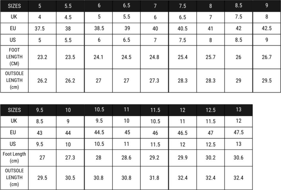 Size Charts